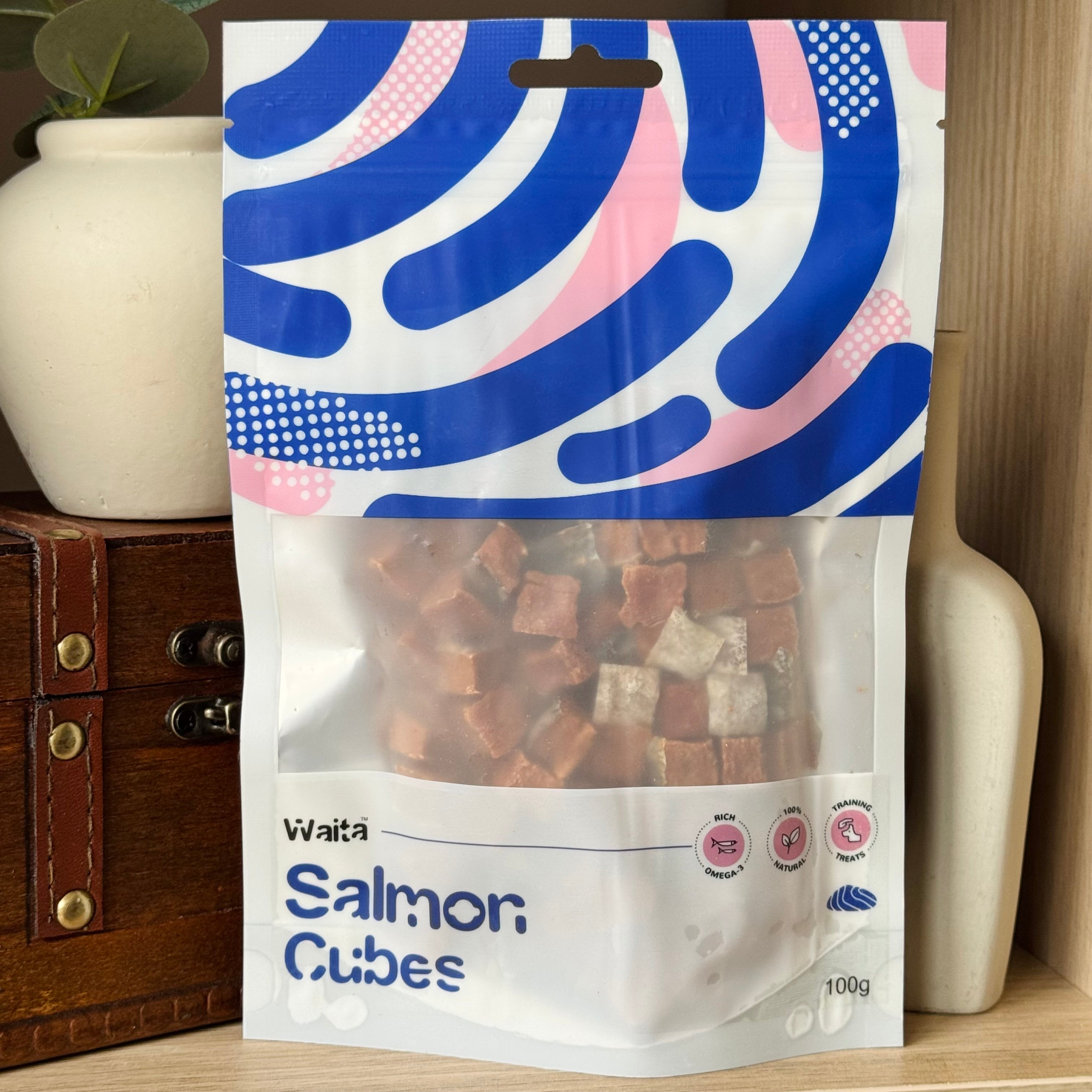Waita Pets | Air Dried Salmon Cubes 100g – Louie's Lab